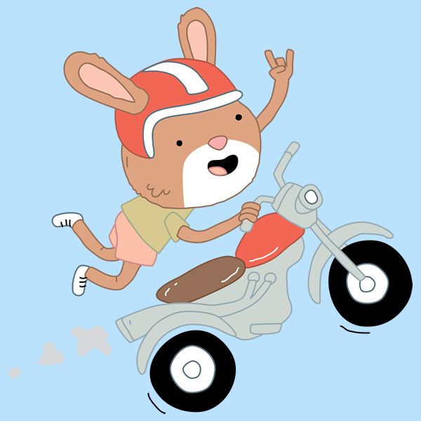 Rabbit on a Motorcycle - NeatoShop